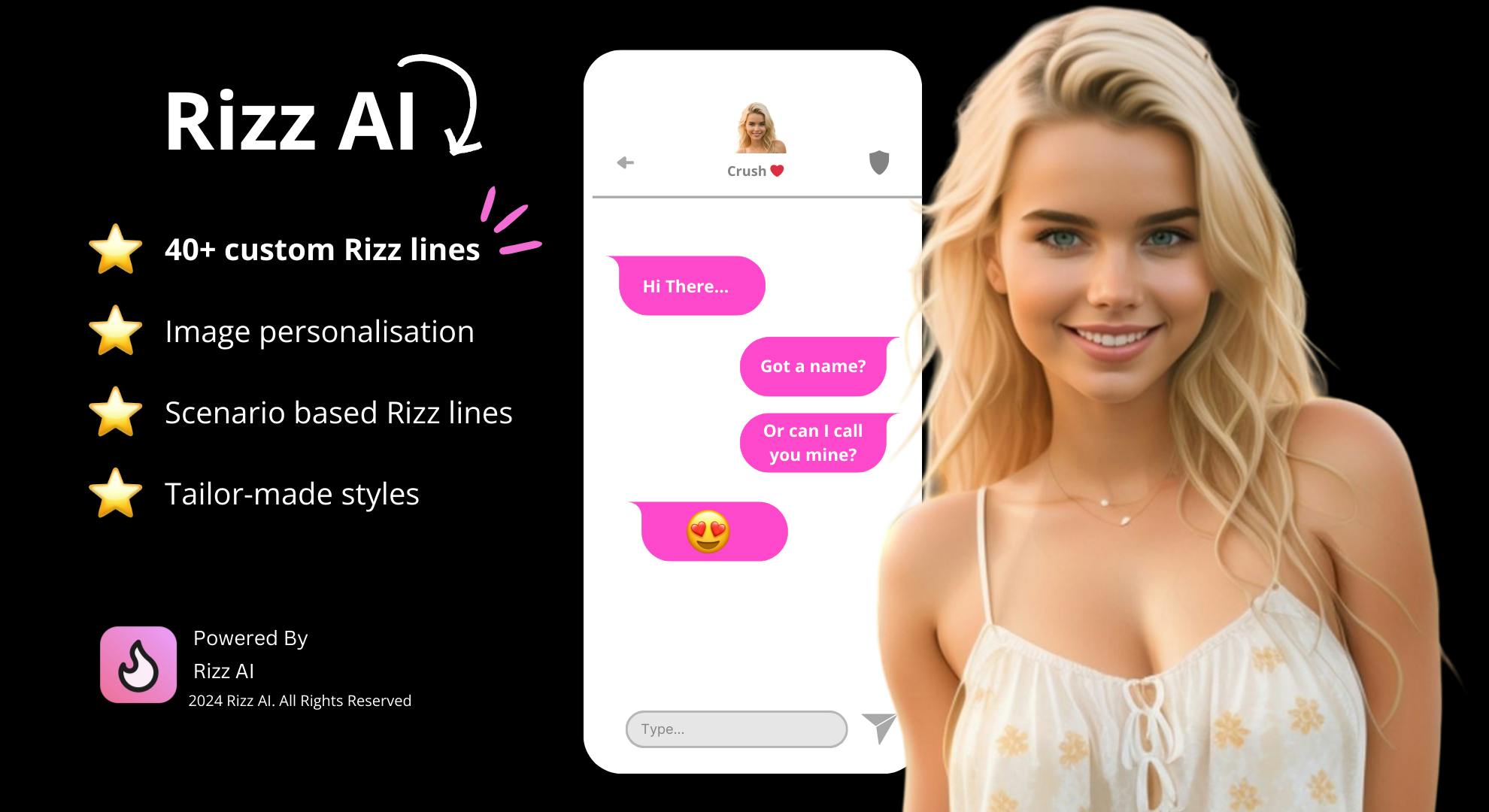 Rizz AI Generator - Airizz.me is a "Rizz AI Generator" for reative and engaging pickup lines ...