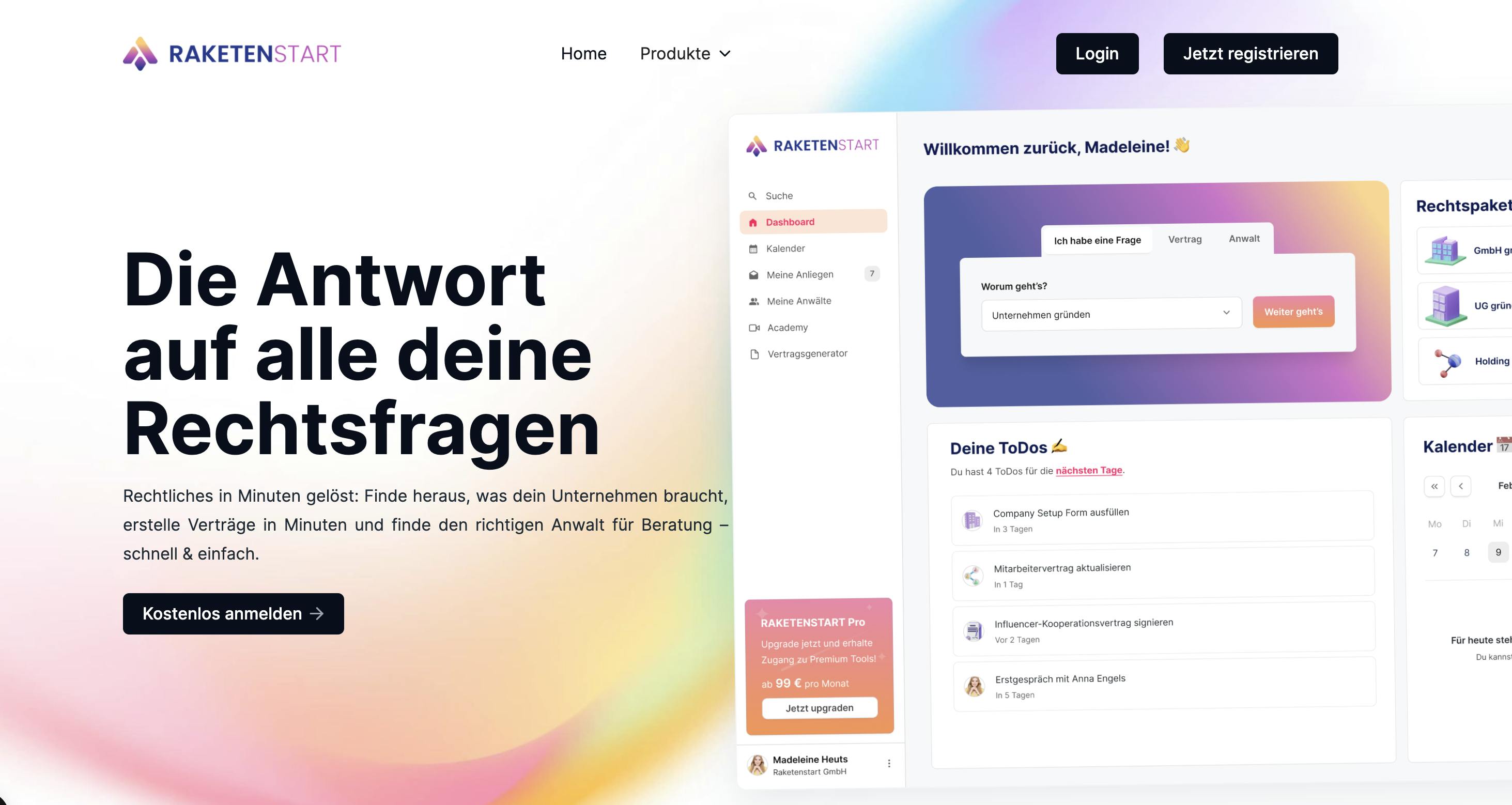 RAKETENSTART Dashboard