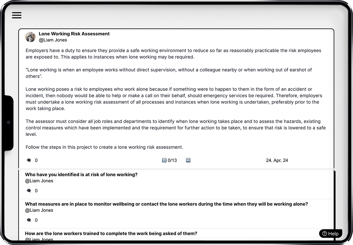 Lone Working Risk Assessments In Restaurants And Hospitality.