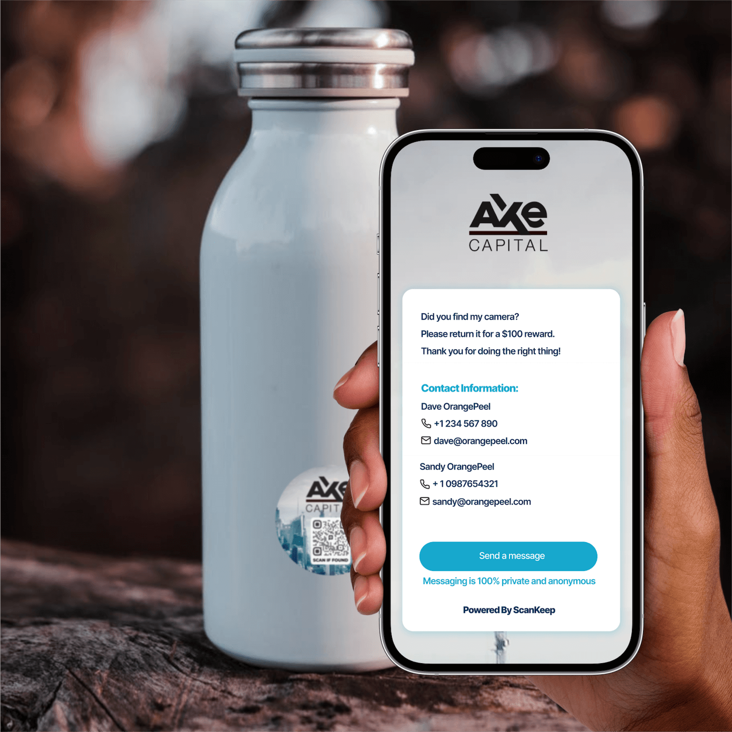 ScanKeep custom branded lost-and-found QR codes for business