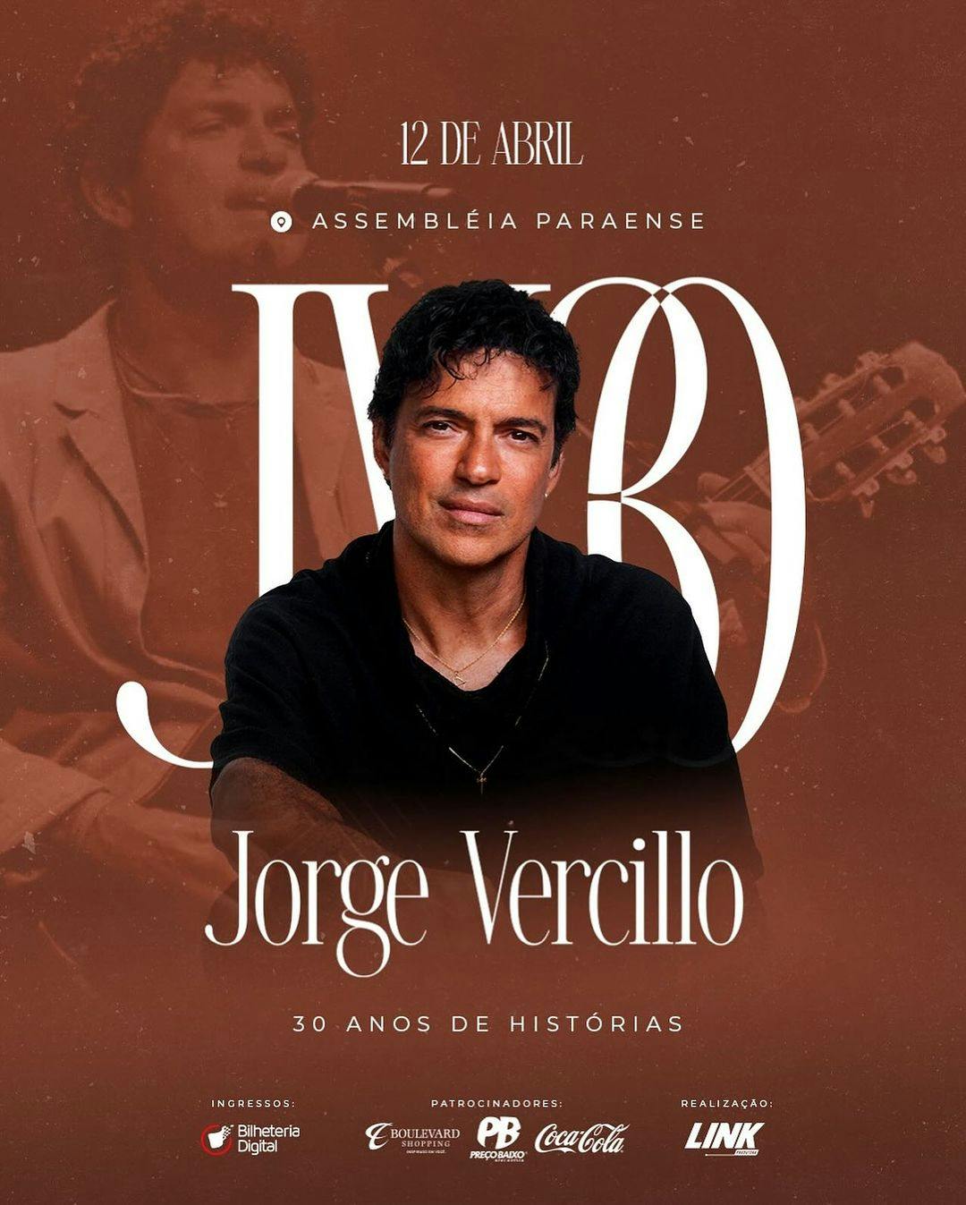 Palco Belém | Eventos | Show | Jorge Vercillo em Belém - 30 anos de histórias