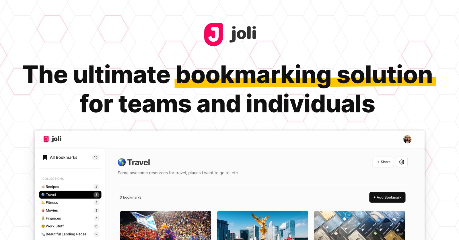 Joli - The Ultimate Bookmarking Solution for Teams or Individuals
