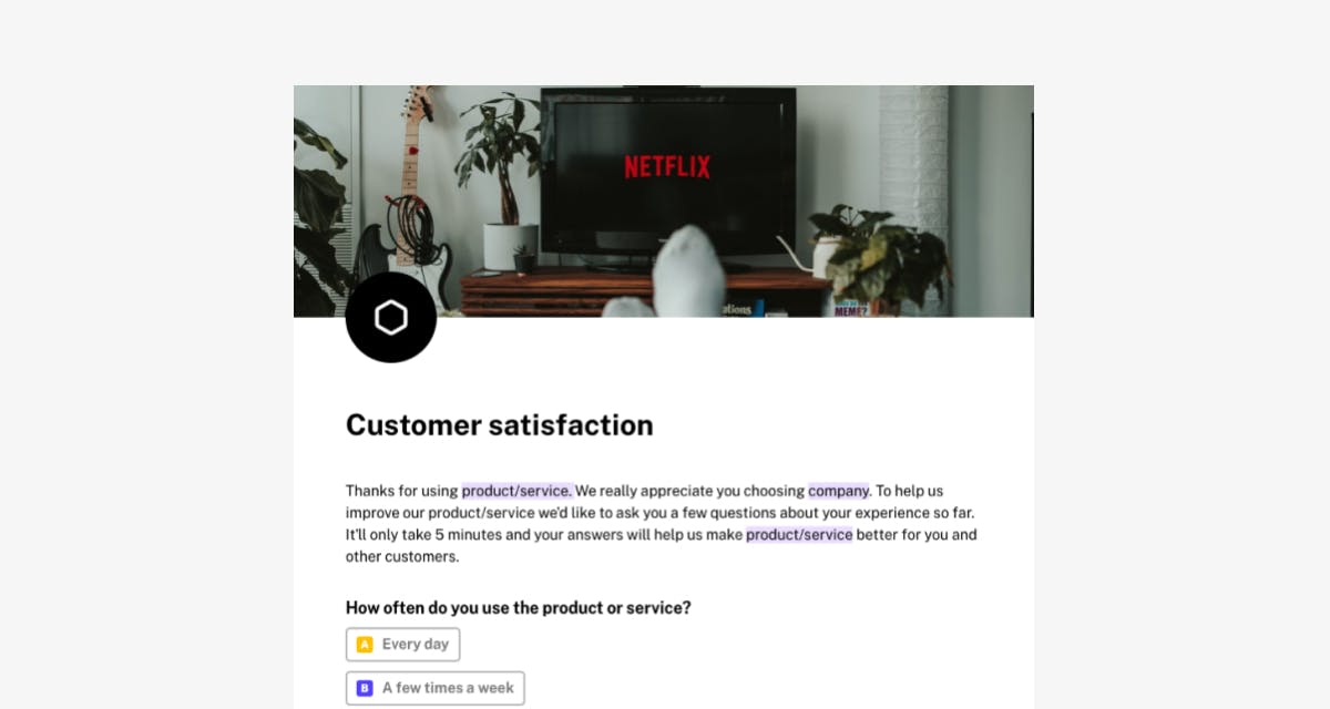 Customer satisfaction survey - Tally Template