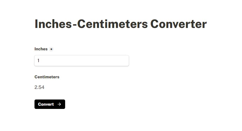 Inches-Centimeters Converter - Tally Template