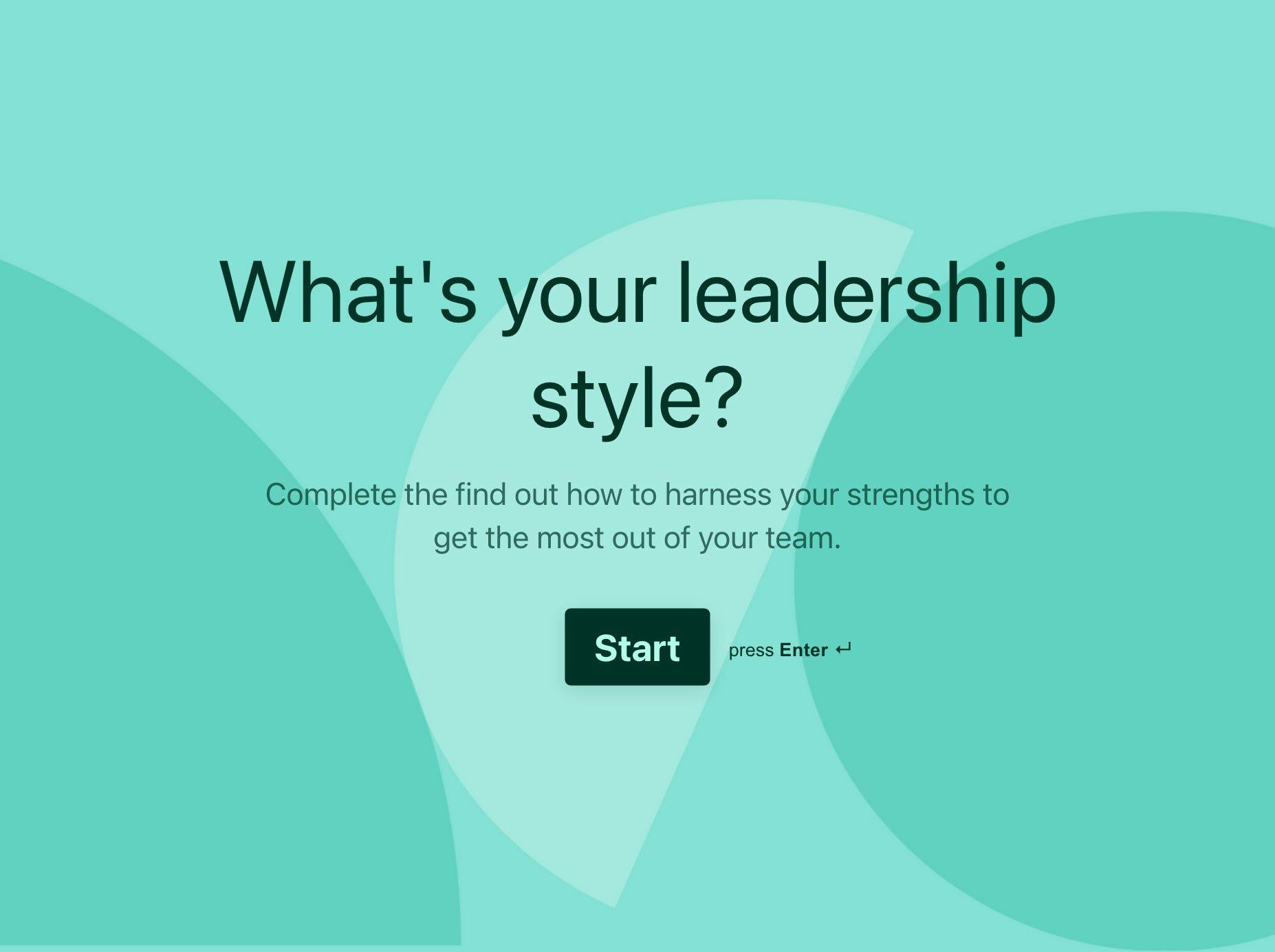 Leadership Style Quiz - Typeform Template
