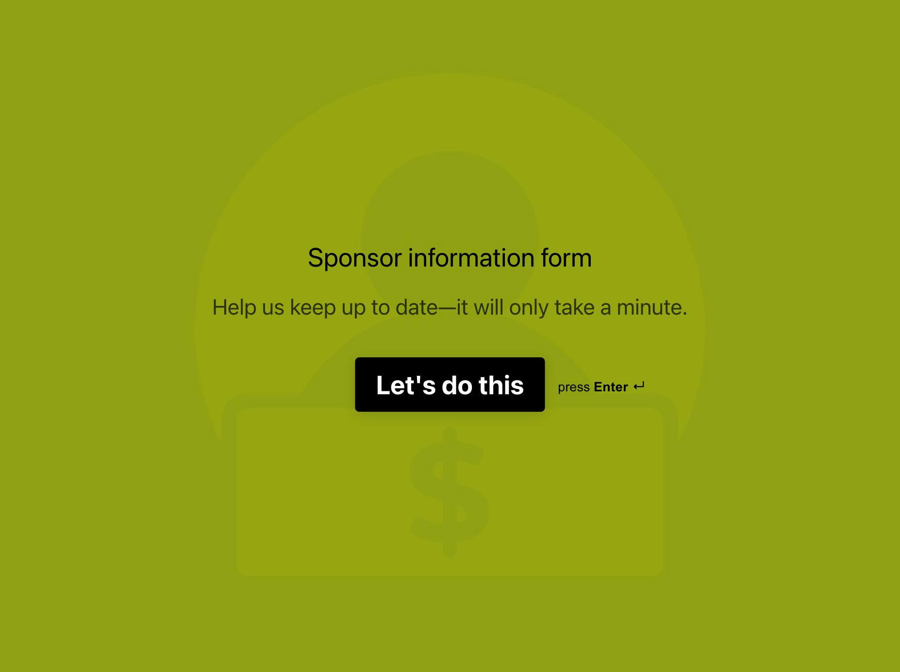 Sponsor Information Form - Typeform Template