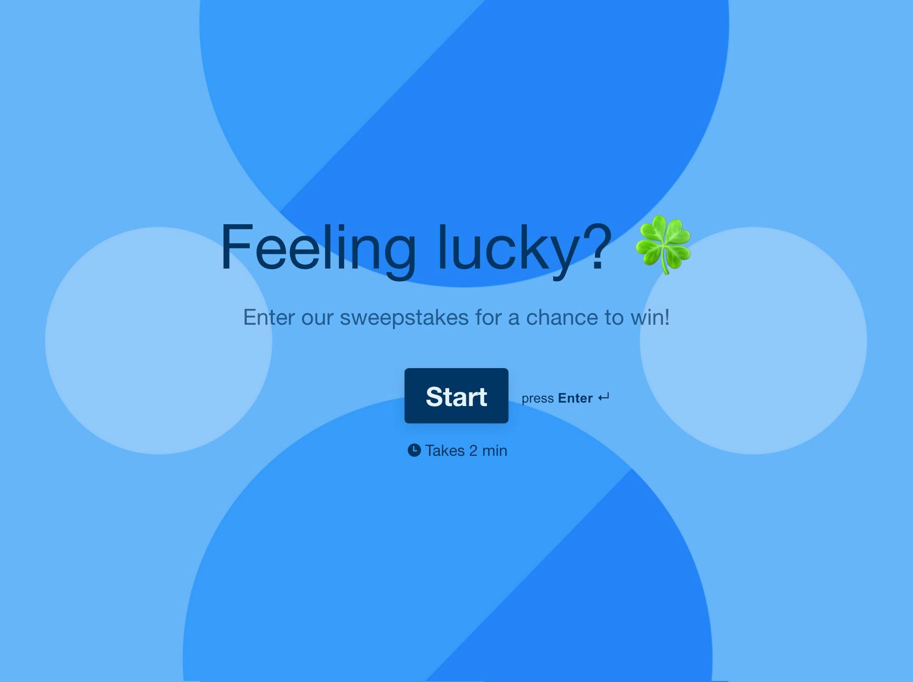 Sweepstake Entry Form - Typeform Template