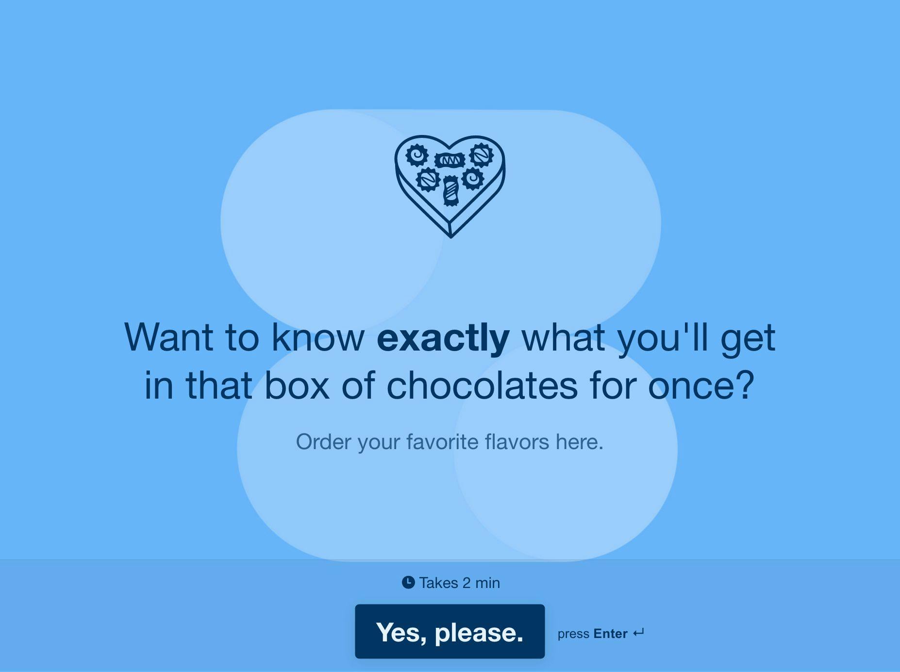 Chocolate Order Form - Typeform Template