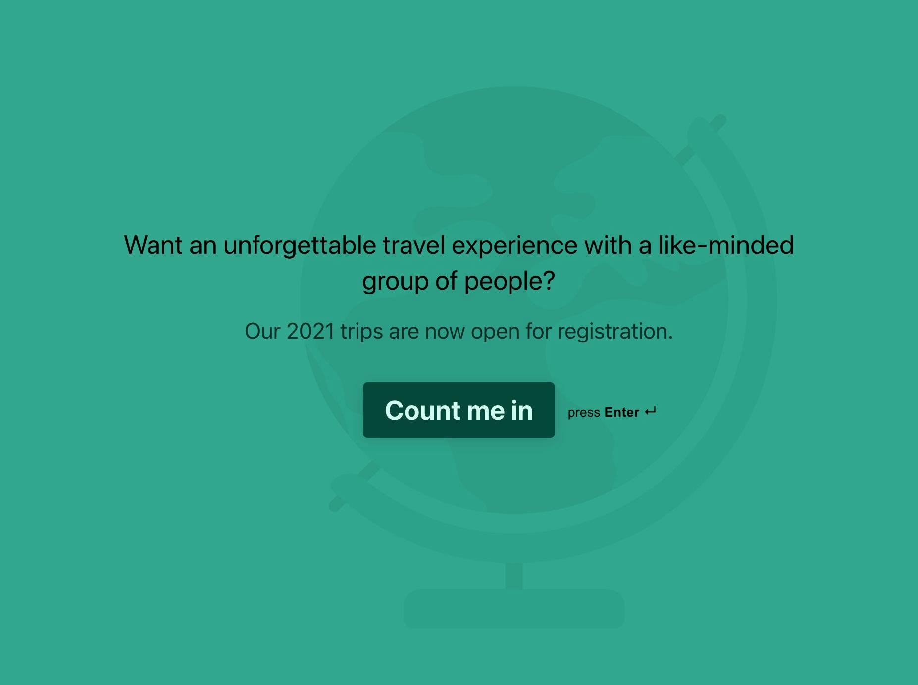 Travel Registration Form Typeform Template