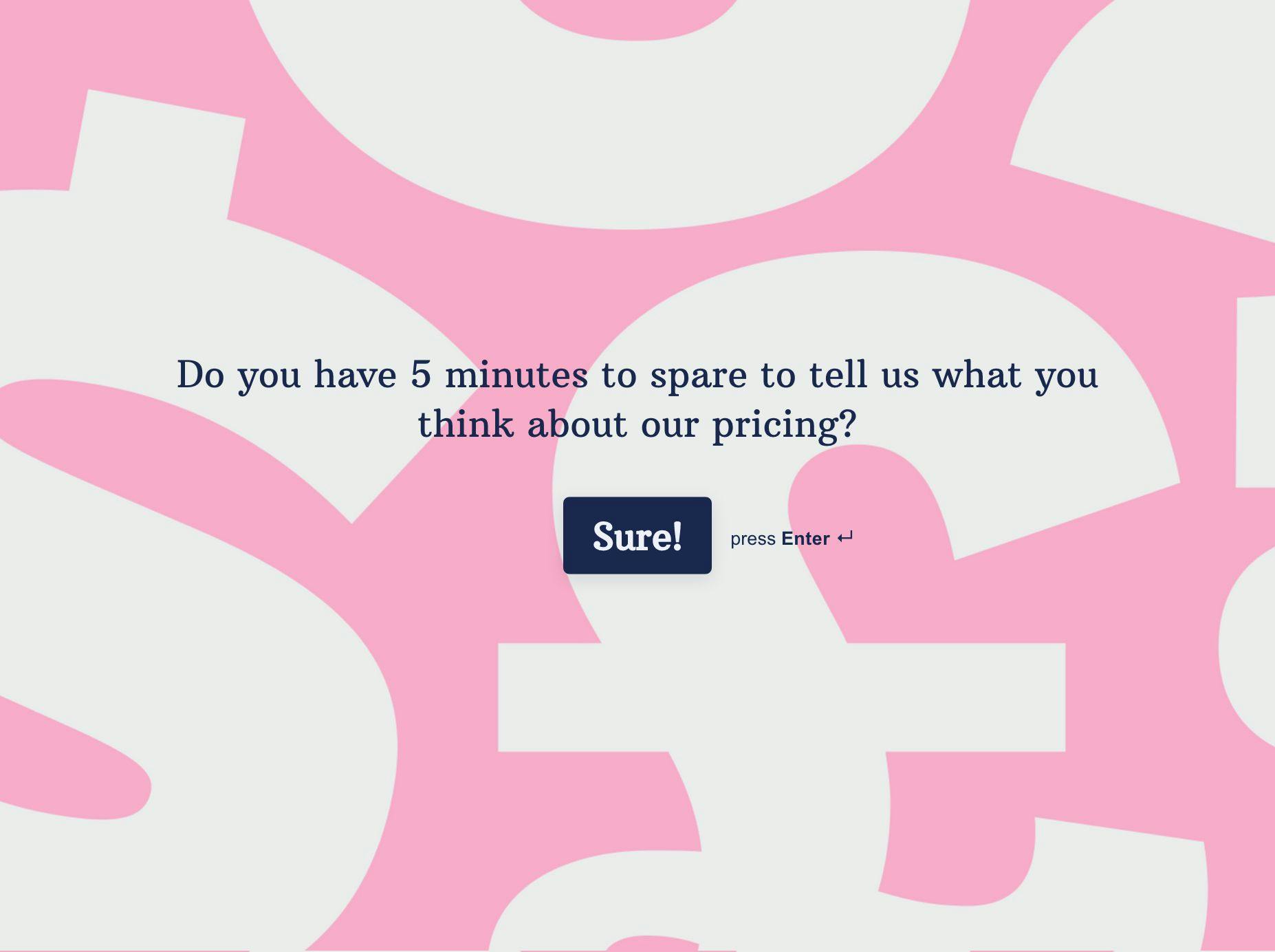 Price Sensitivity Survey - Typeform Template