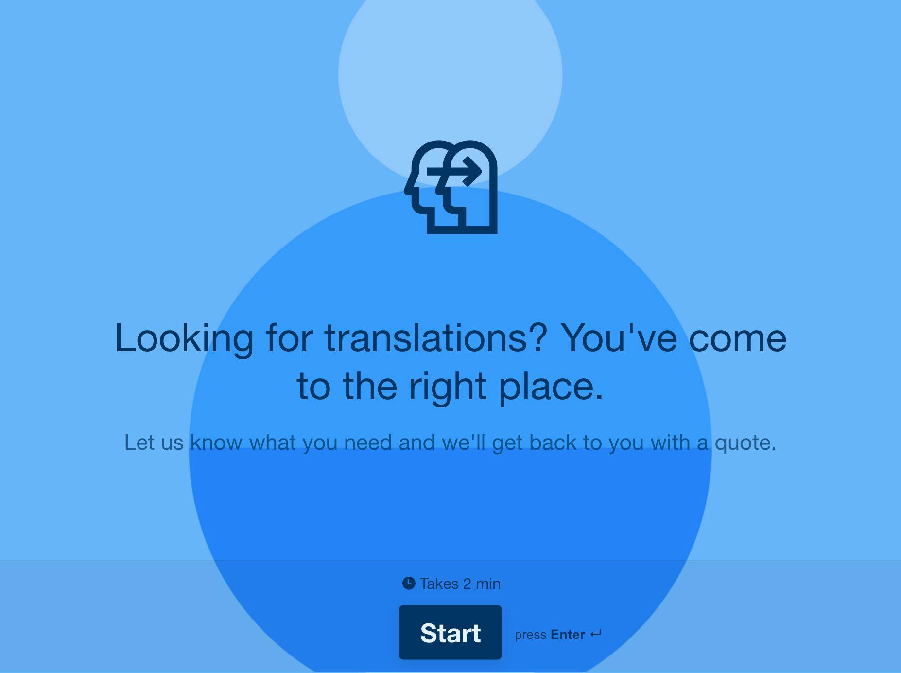 Translation Quote Form - Typeform Template