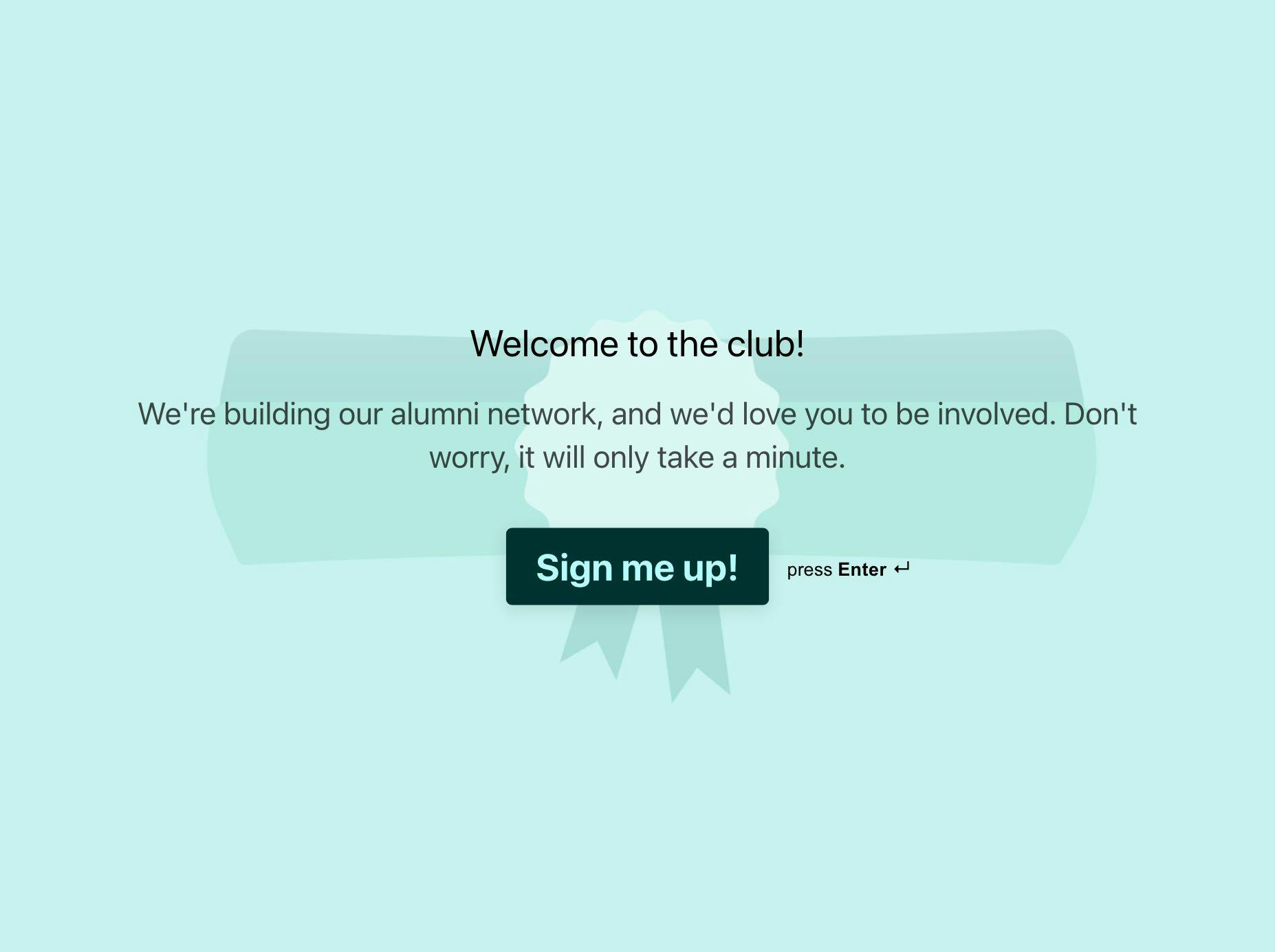 Alumni Registration Form Typeform Template