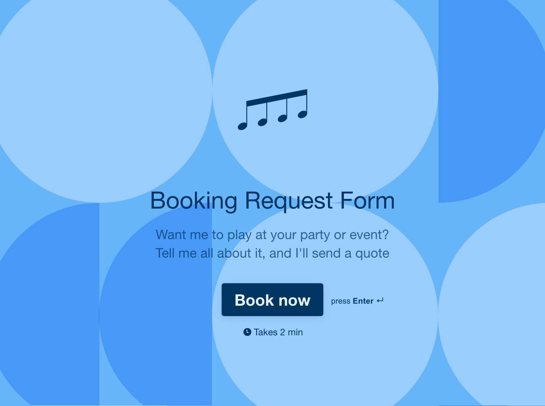 Music Artist Booking Form - Typeform Template