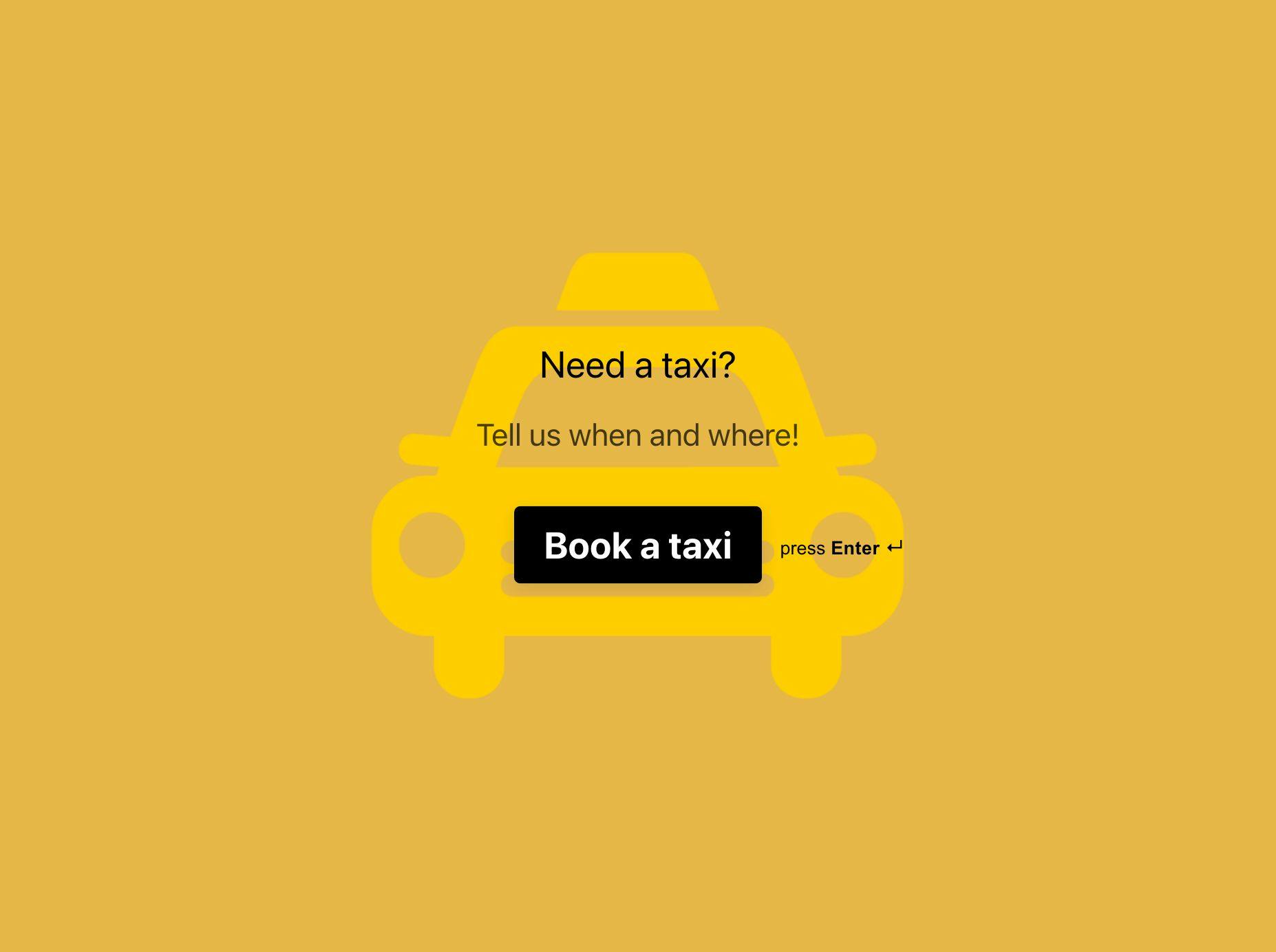 Taxi Booking Form - Typeform Template
