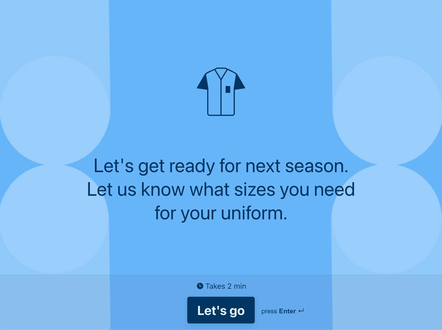 Baseball Uniform Order Form - Typeform Template