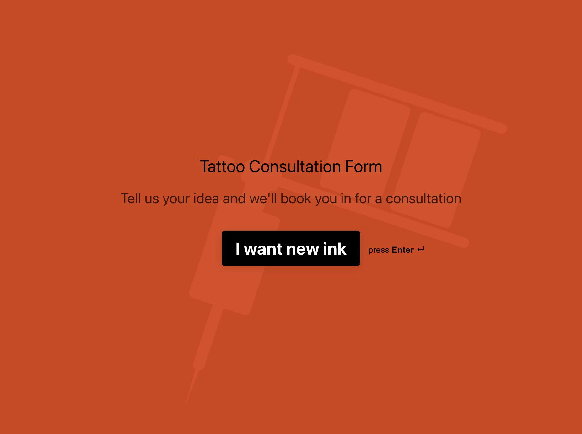 Tattoo Consultation Form - Typeform Template