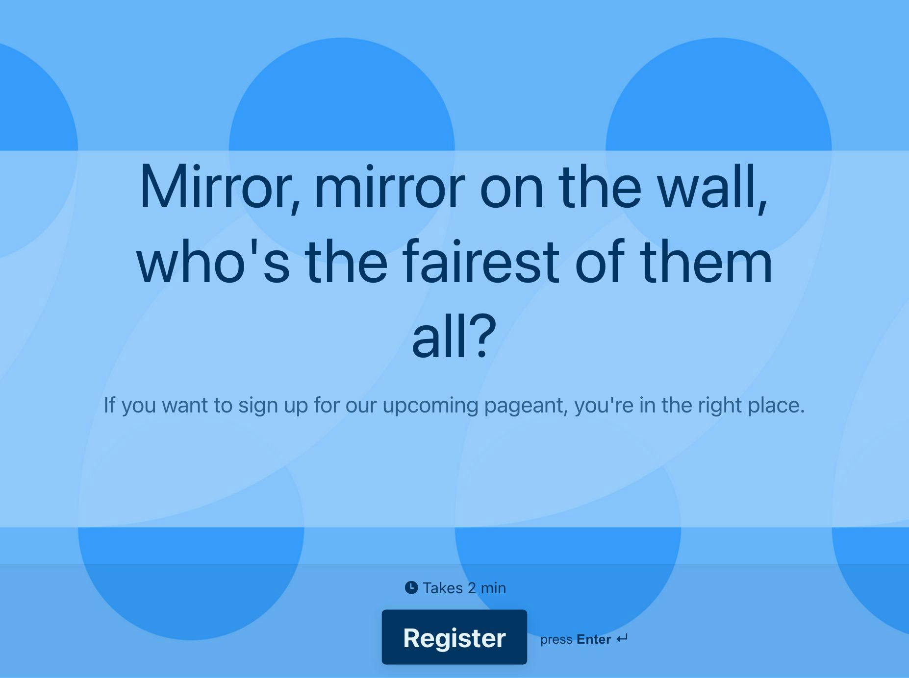 Beauty Pageant Registration Form - Typeform Template