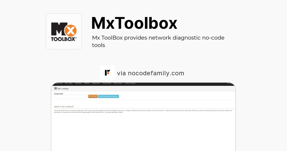 MxToolbox, No-code Pricing 2024