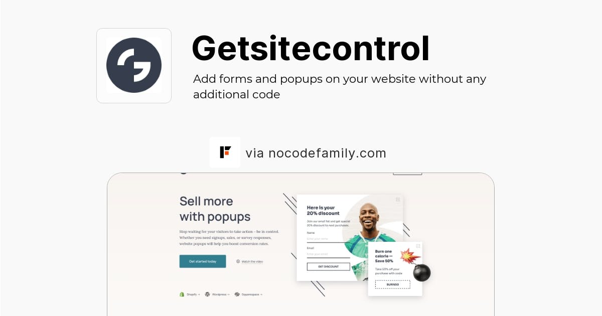 Getsitecontrol, No-code Pricing 2024