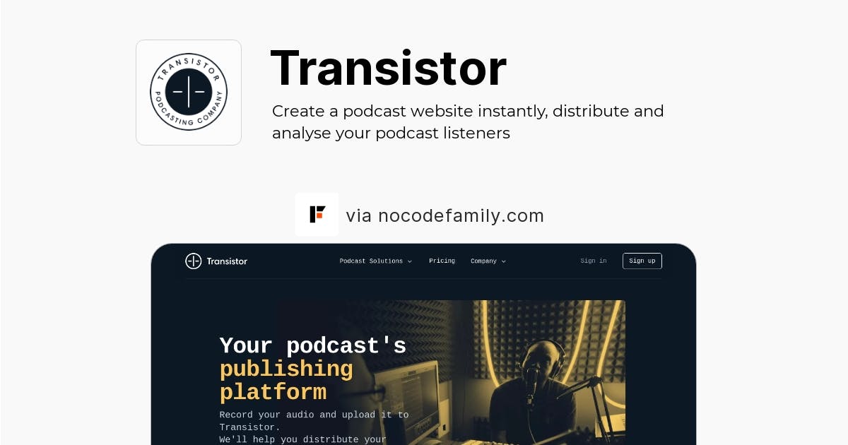 Transistor, No-code Pricing 2024