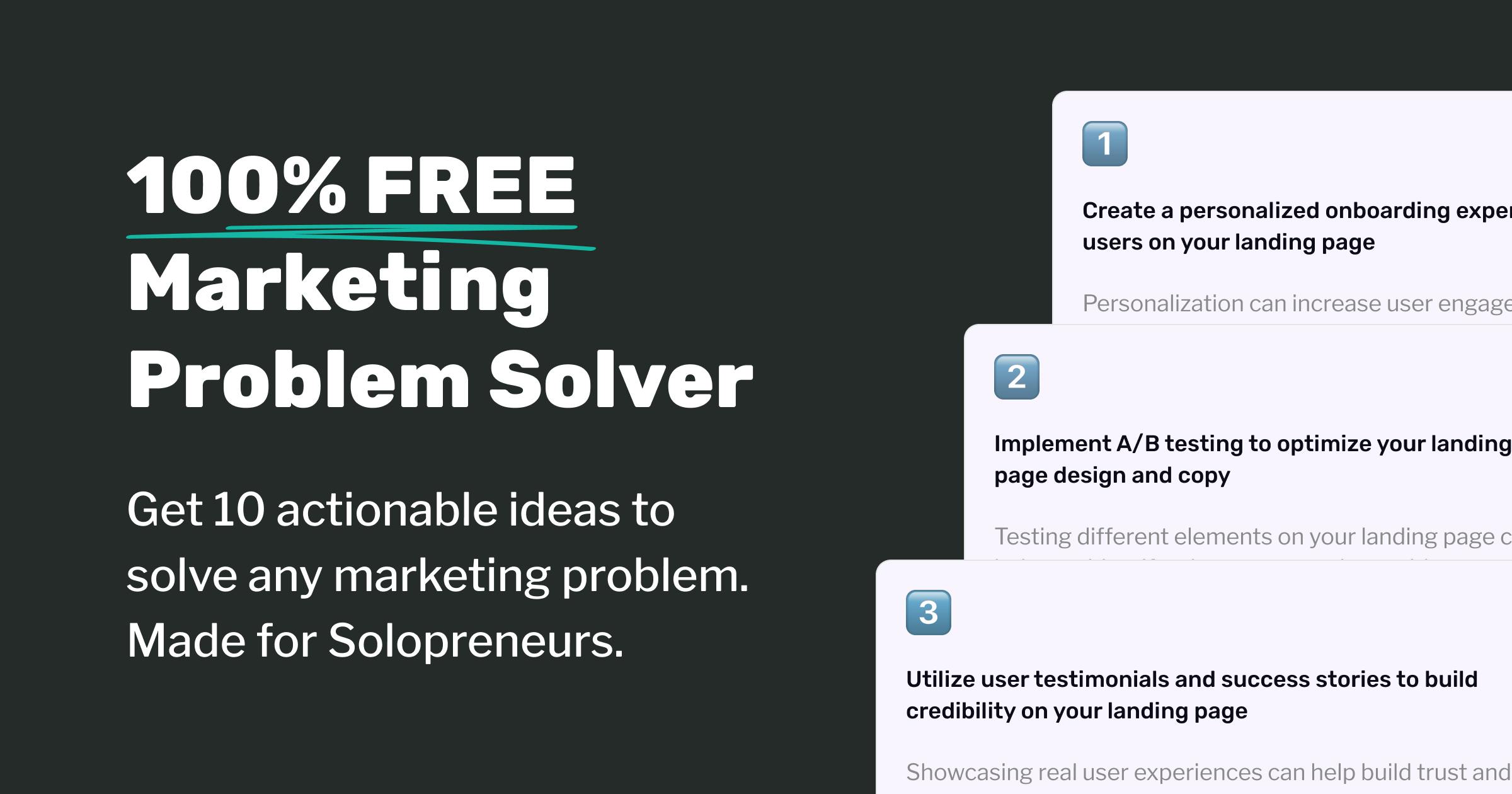 Marketing Problem Solver — 100 Free And Made For Solopreneurs