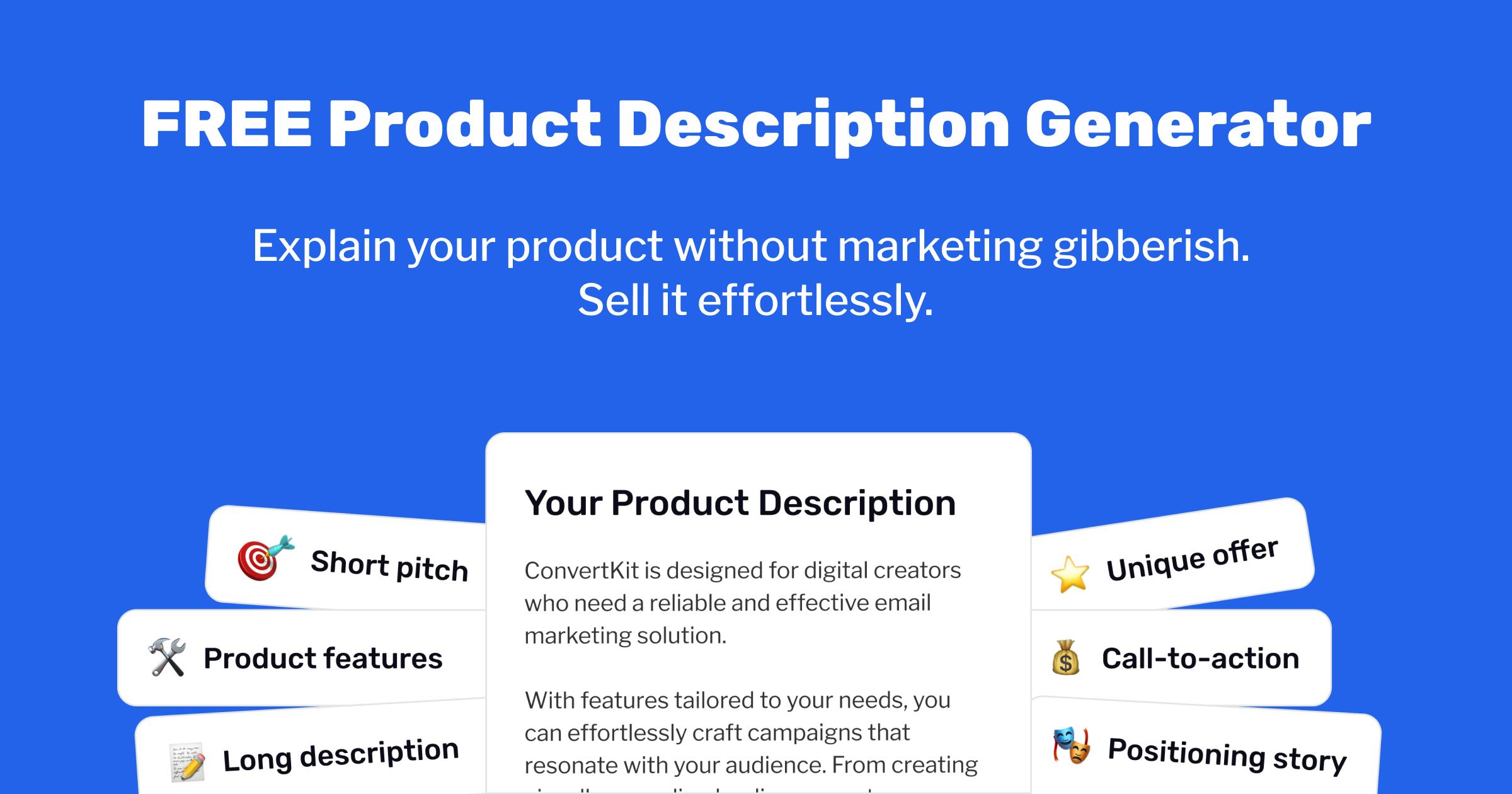 AI Product Description Generator— 100% Free, No Email Required