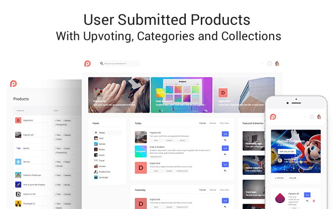 UpHunt - Upvoting like Product Hunt Template