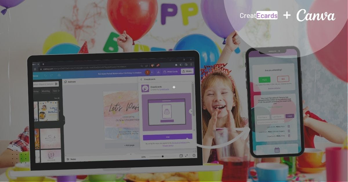 Collect RSVPs for Canva Invitations: CreatEcards App Integration