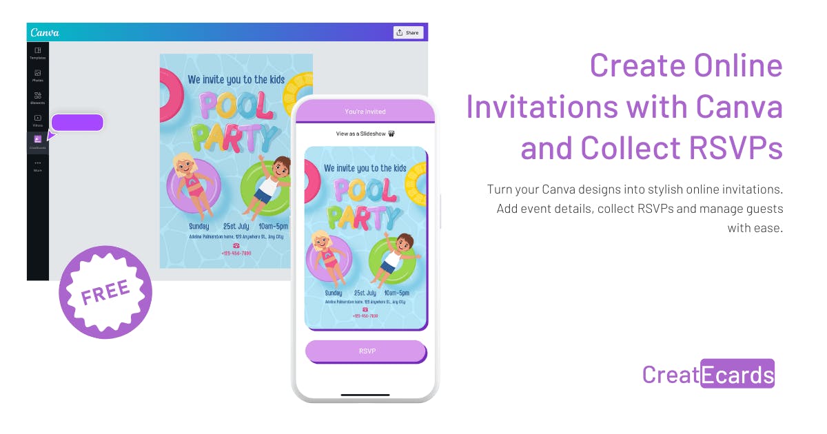 Create Online Invitations with Canva & Collect RSVPs (FREE) | CreatEcards