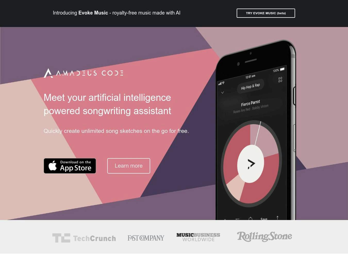 Amadeus Code | Quickly create unlimited song sketches | Welcome AI