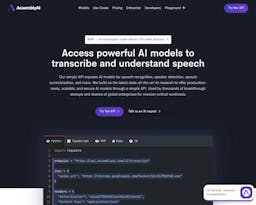 AssemblyAI | Access powerful AI models to transcribe | Welcome AI