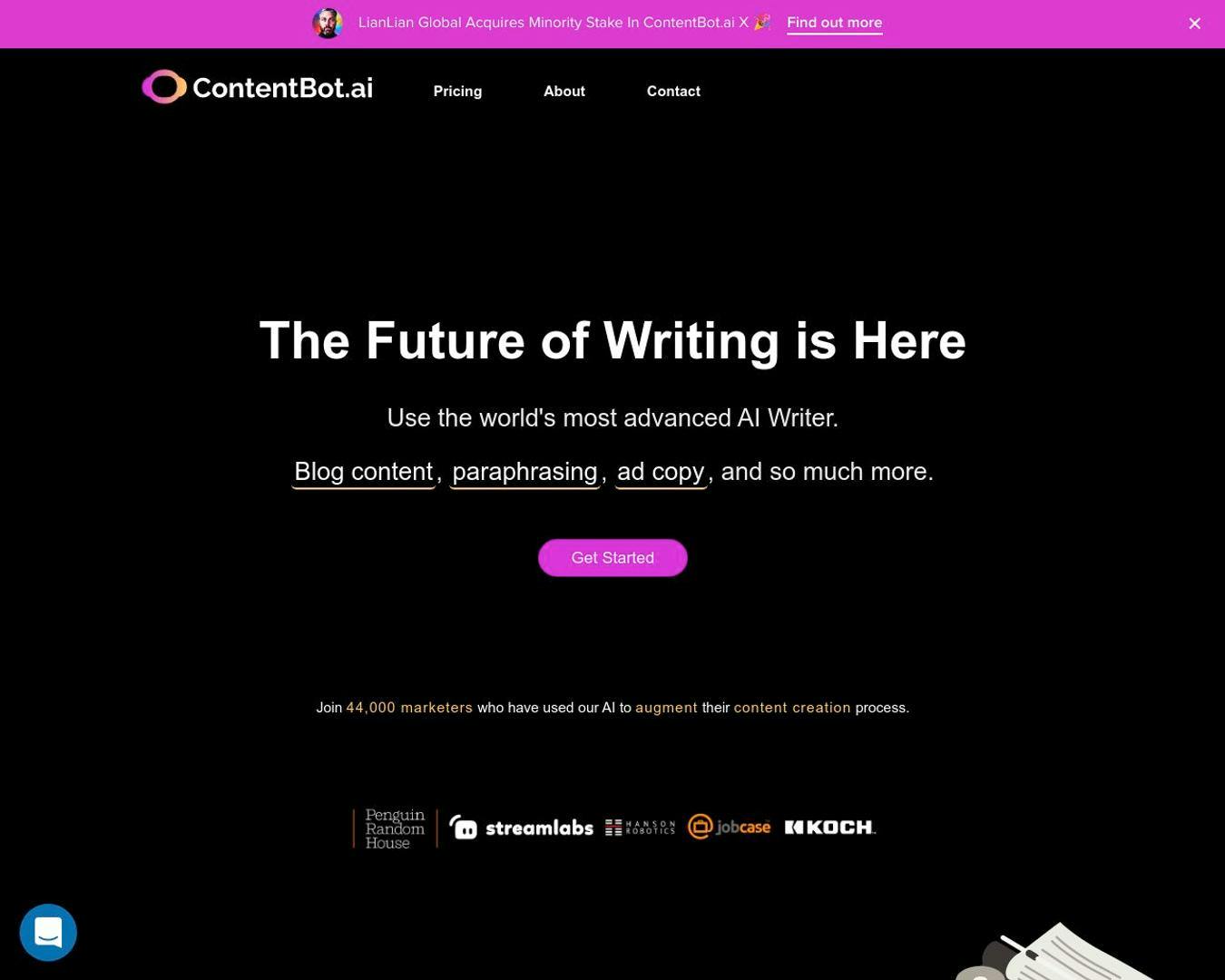 ContentBot.ai | The Future of Writing is Here | Welcome AI
