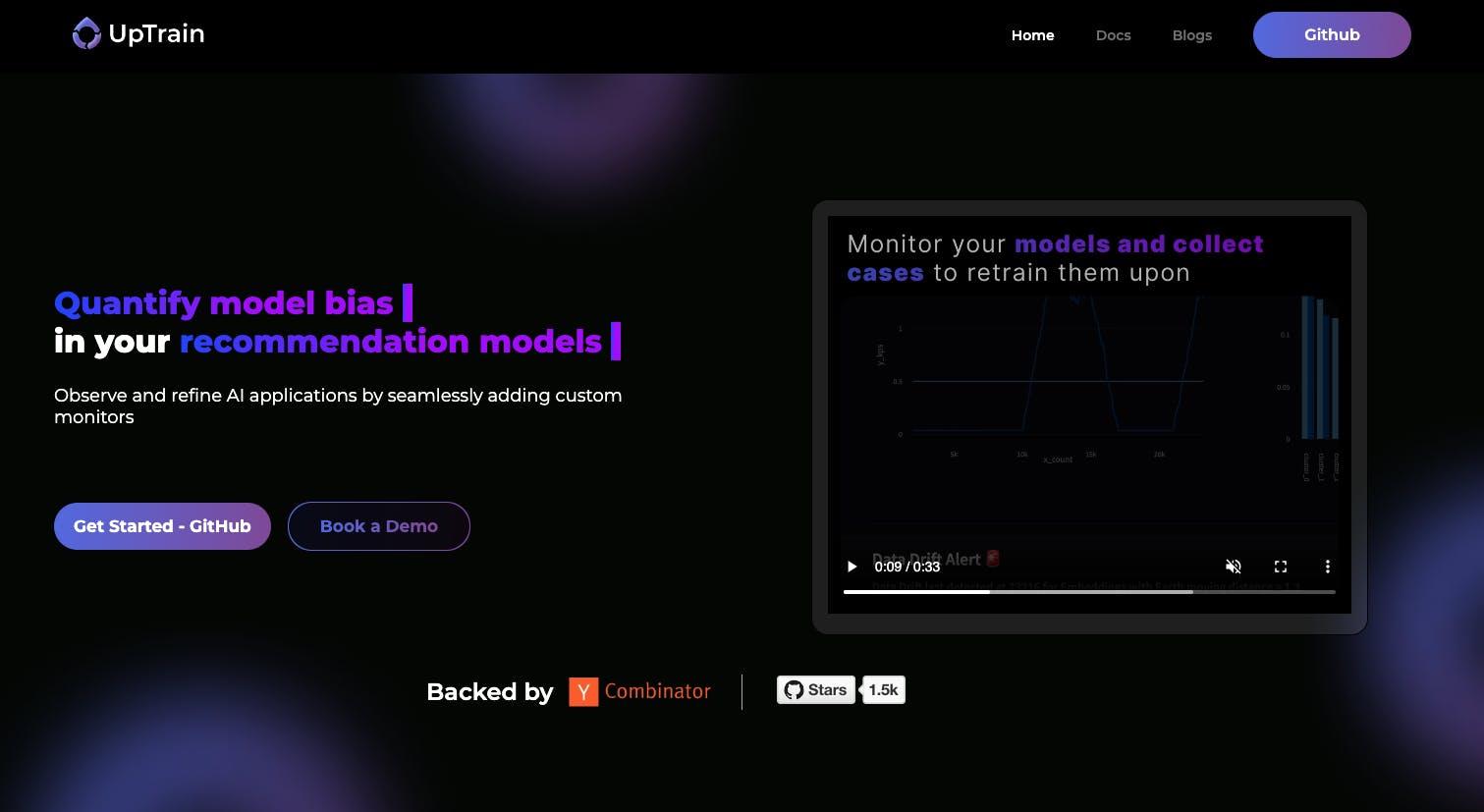 UpTrain | Open-source observability tool to monito | Welcome AI