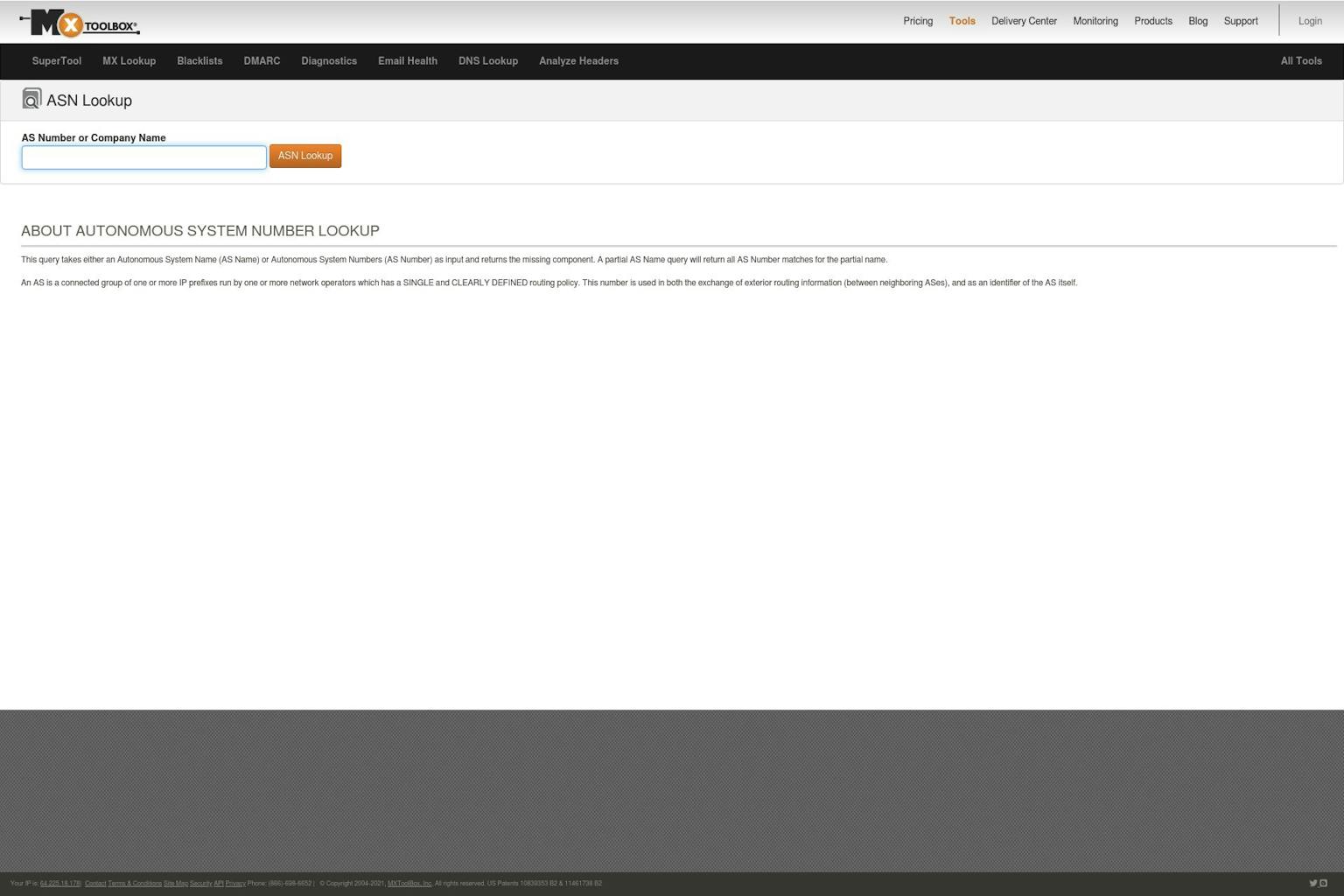 Free ASN Lookup B2B tool driving 3,264 monthly visits