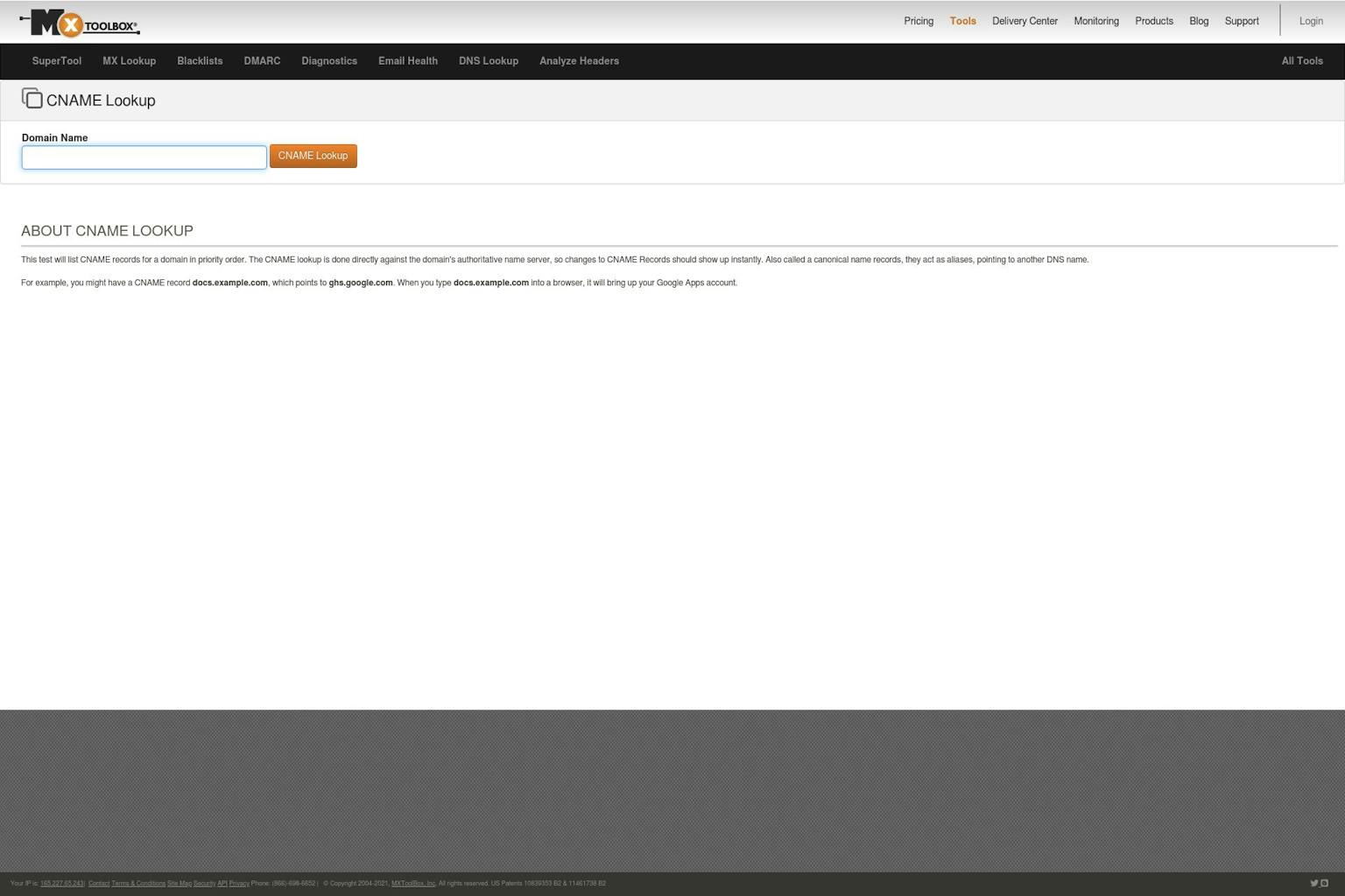 Free CNAME Lookup B2B tool driving 6,522 monthly visits