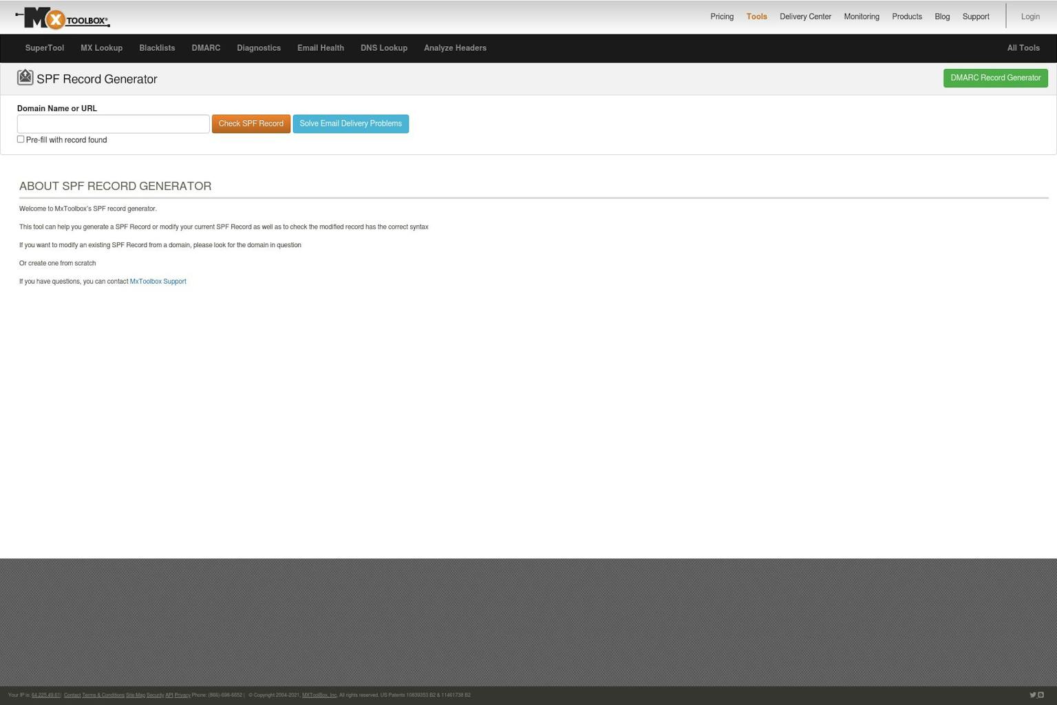Free SPF Record Generator B2B tool driving 4,810 monthly visits