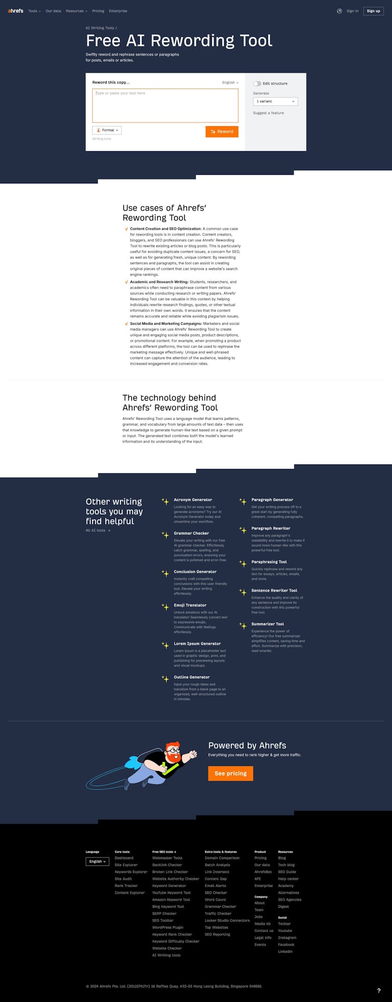 Free Rewording Tool B2B tool driving 21,000 monthly visits