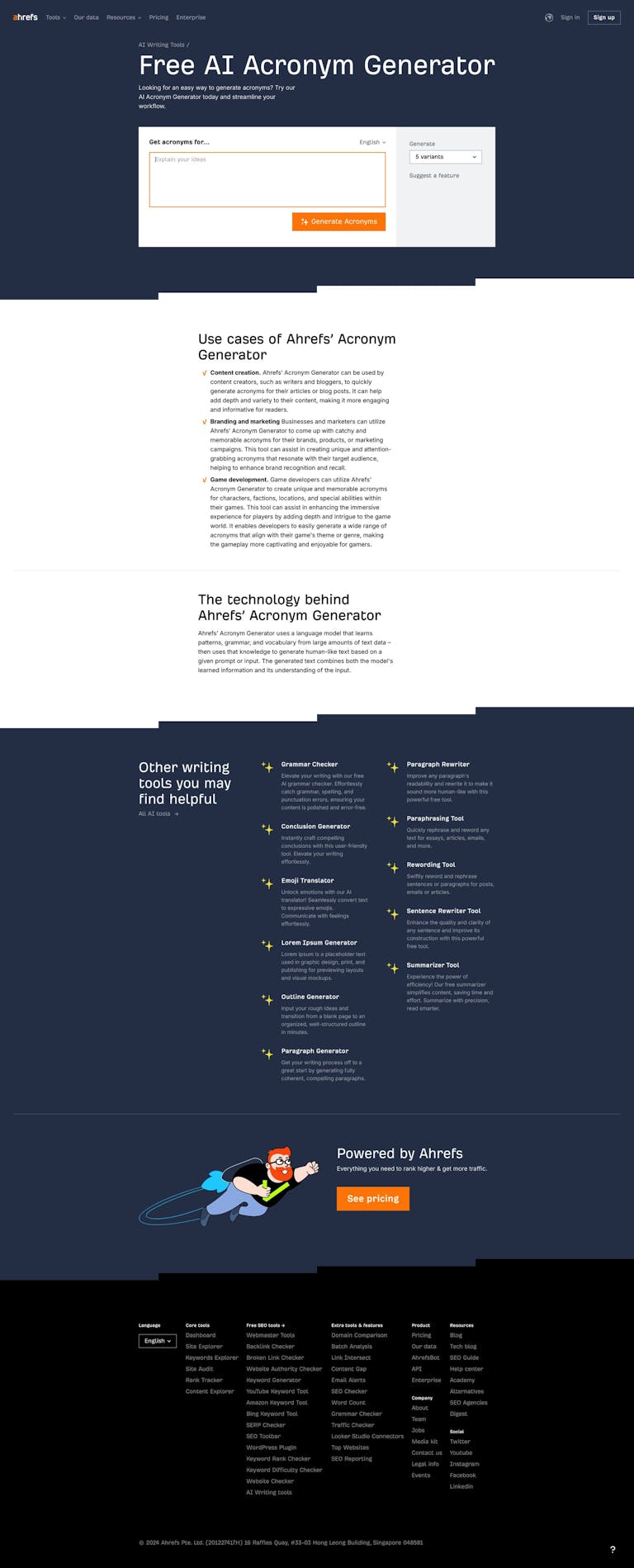 Free Acronym Generator B2B tool driving 27,200 monthly visits