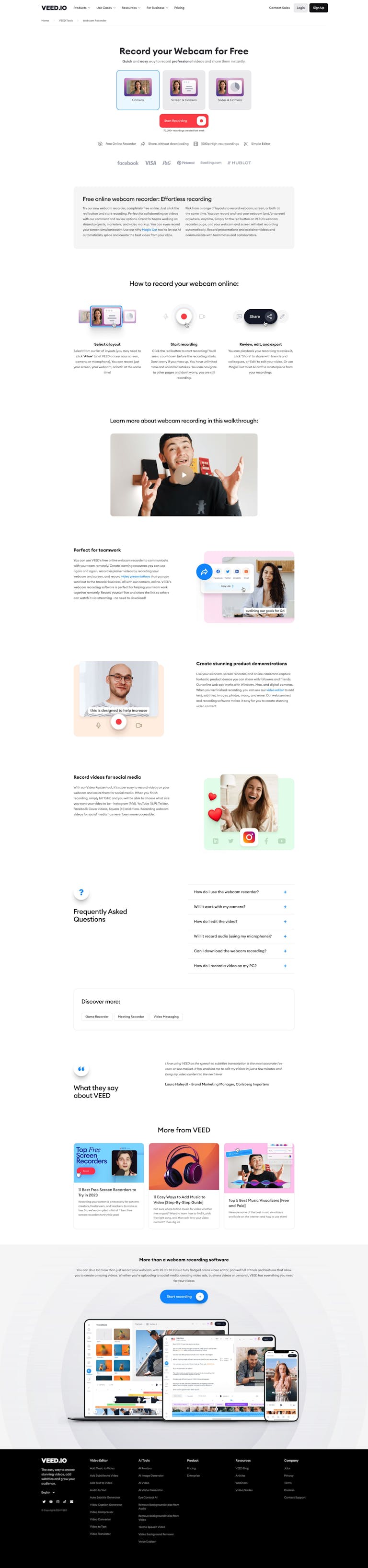 Free Webcam Recorder B2B tool driving 4,200 monthly visits