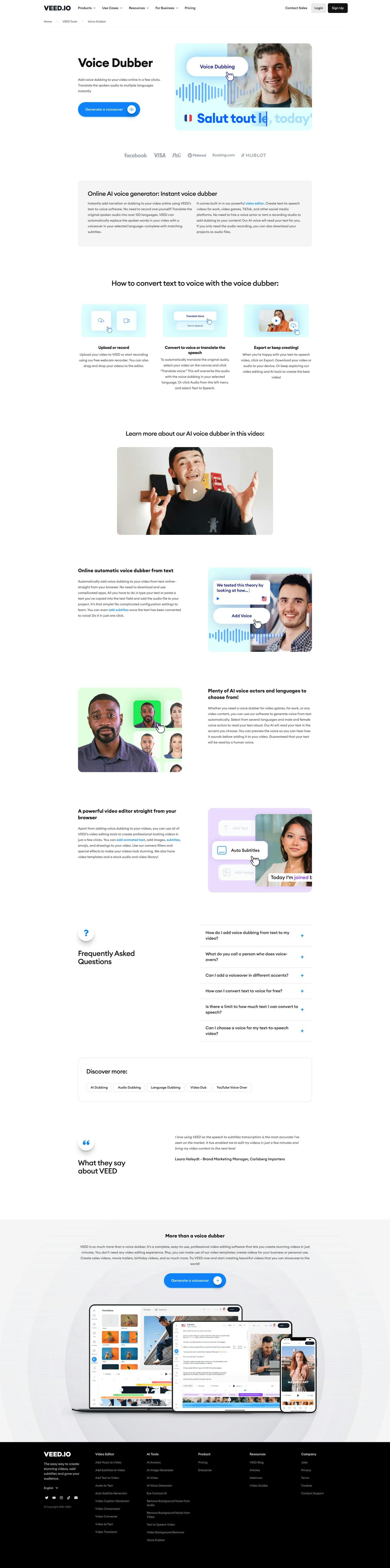 Free Voice Dubber B2B tool driving 837 monthly visits