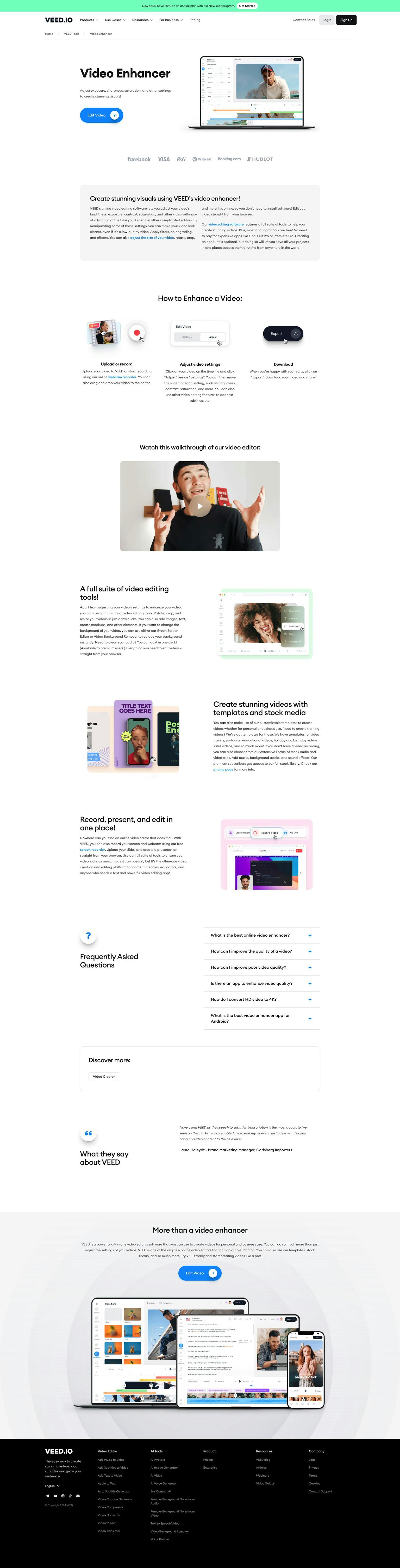 Free Video Enhancer B2B tool driving 8,100 monthly visits