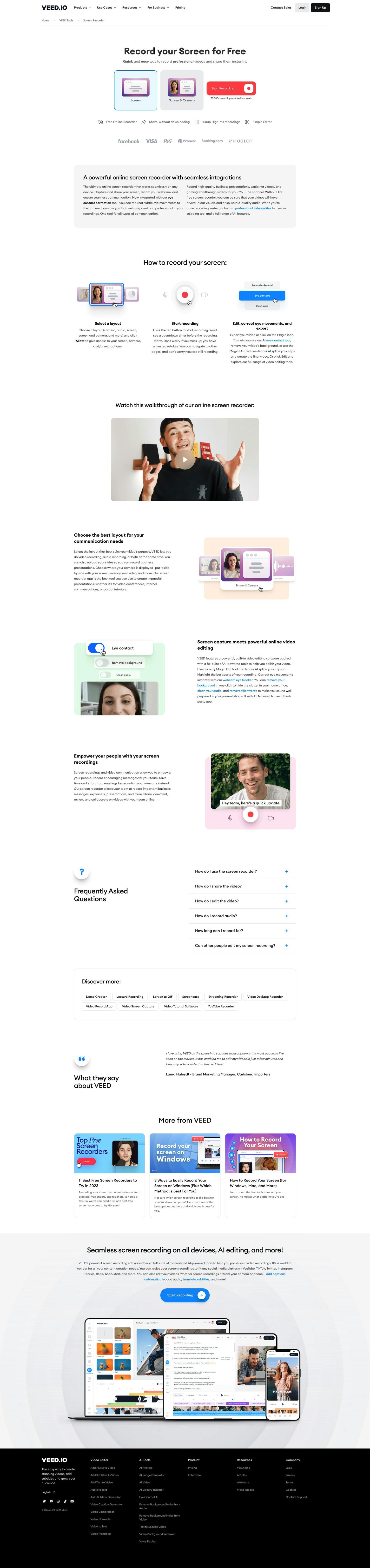 Free Screen Recorder B2B tool driving 1,200 monthly visits