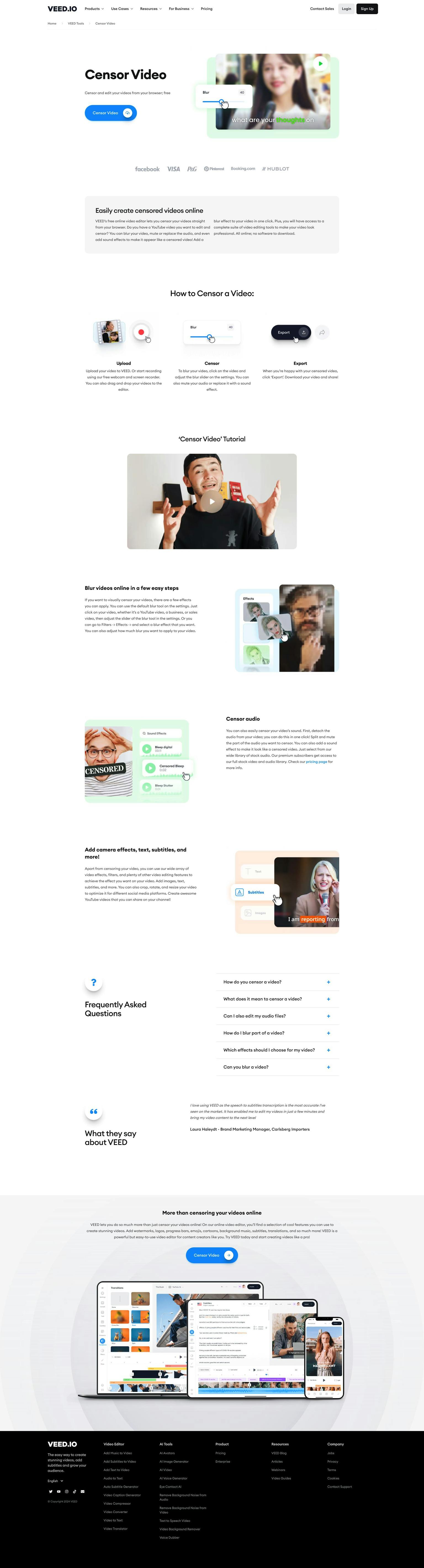 Free Censor Video B2B tool driving 224 monthly visits