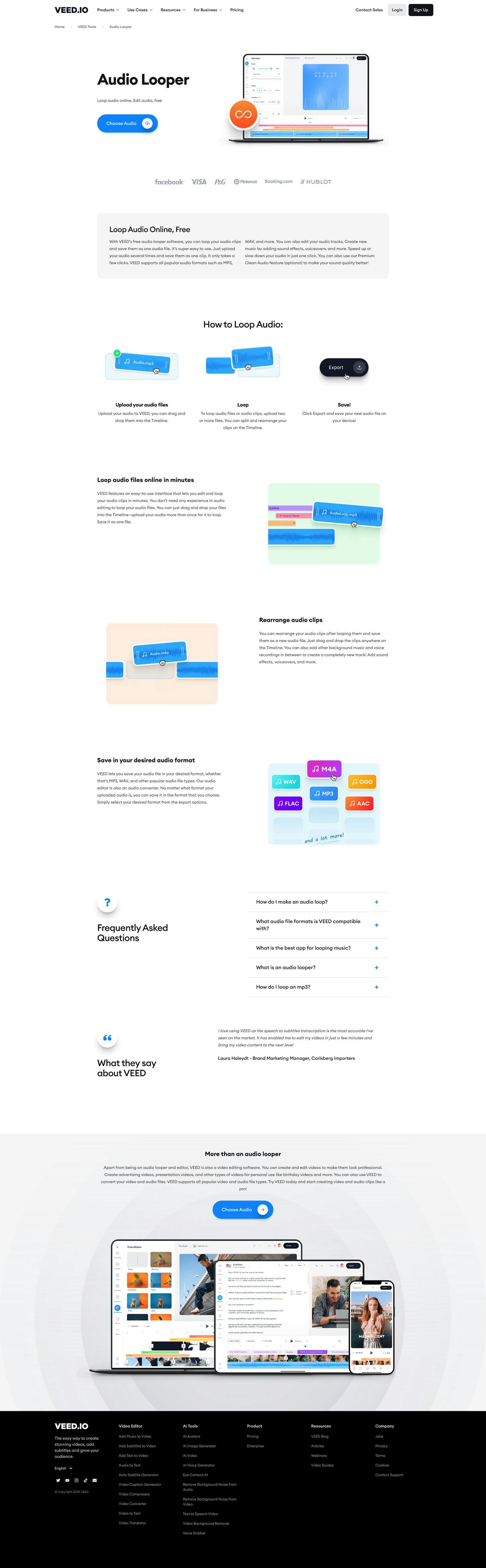 Free Audio Looper B2B tool driving 2,100 monthly visits