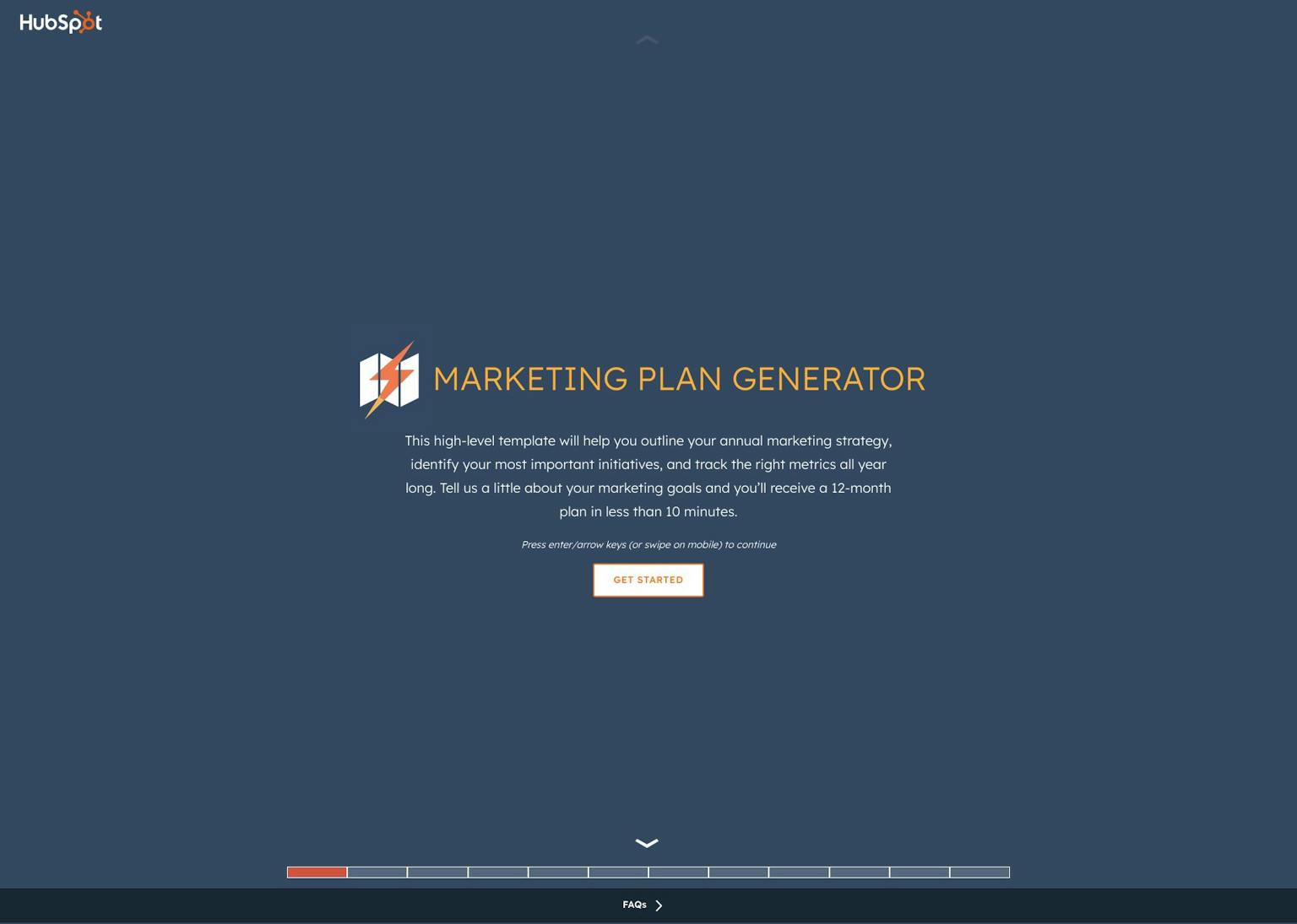 Free Marketing Plan Generator B2B tool driving 365 monthly visits