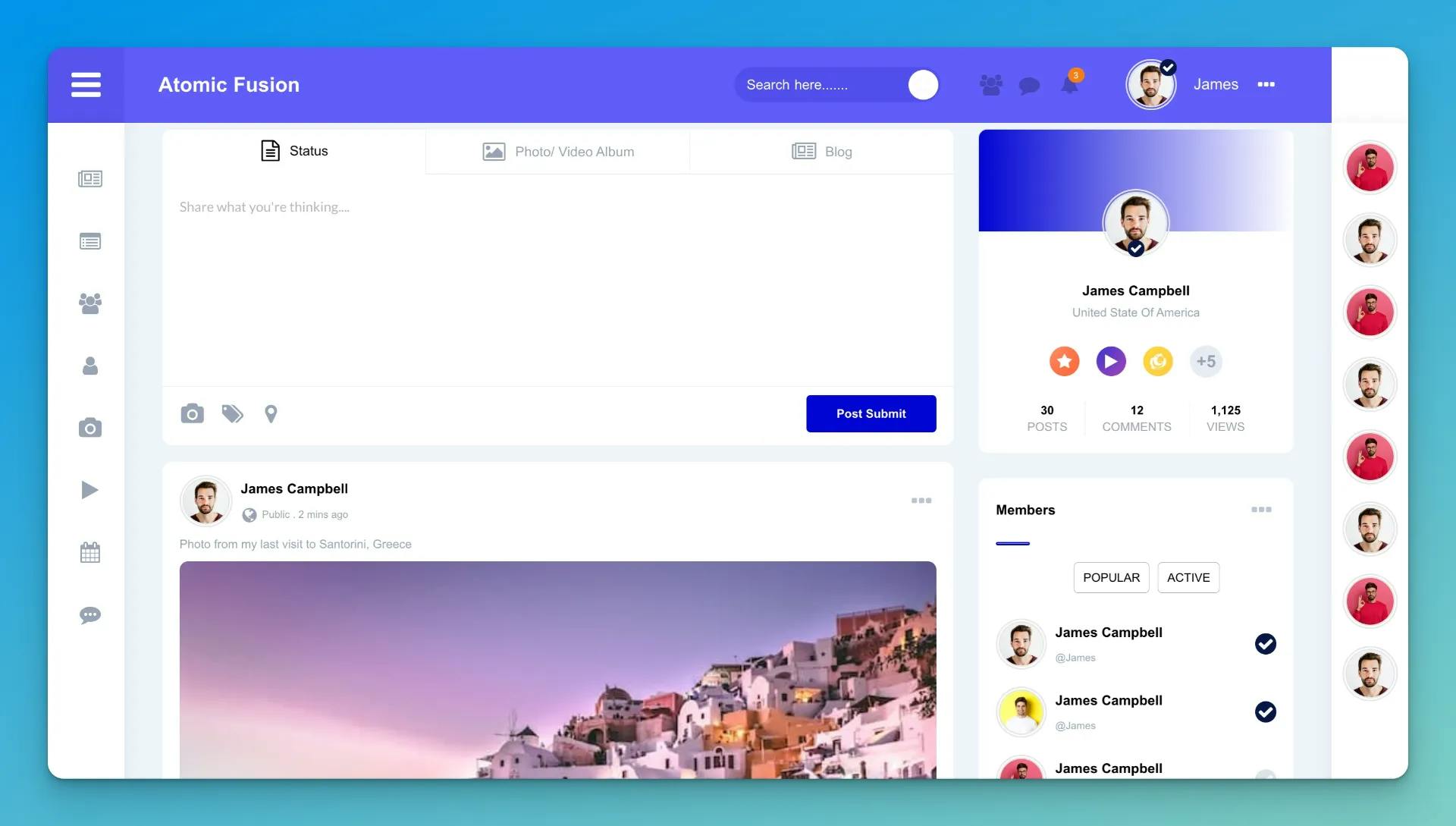 Social Page - Social Media UI Template - Bubble Component | Atomic Fusion Social Page - Social Media UI Template - Bubble Component | Atomic Fusion