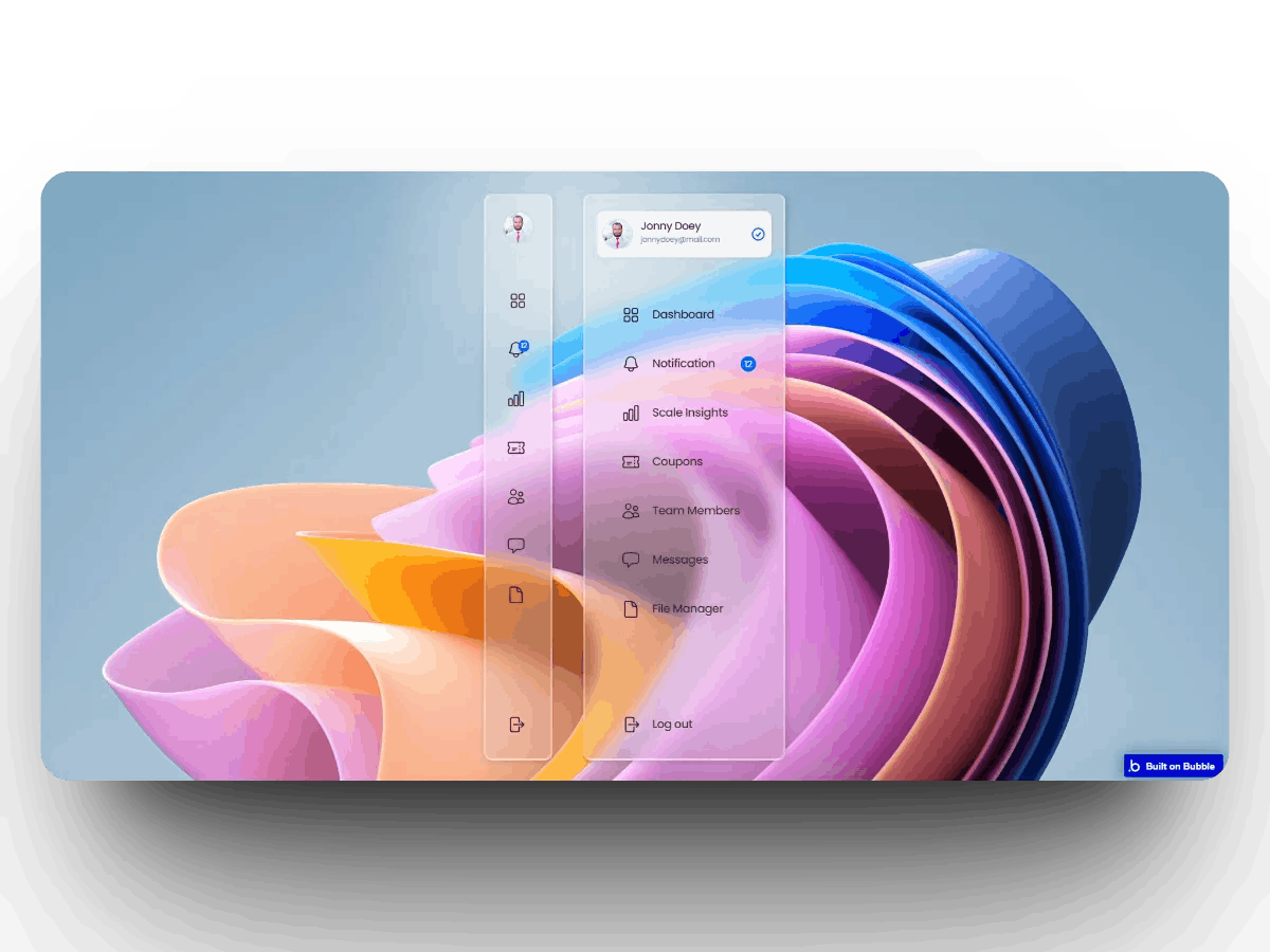 Glass Morphism Dashboard Navbar - Bubble Component | Atomic Fusion Glass Morphism Dashboard Navbar - Bubble Component | Atomic Fusion