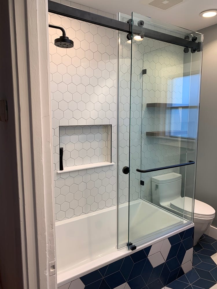 Cambridge series frameless sliding shower door