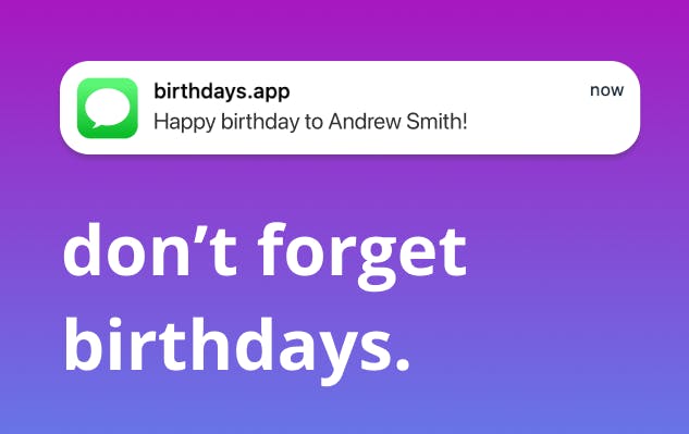 birthdays.app | remember your friends' birthdays