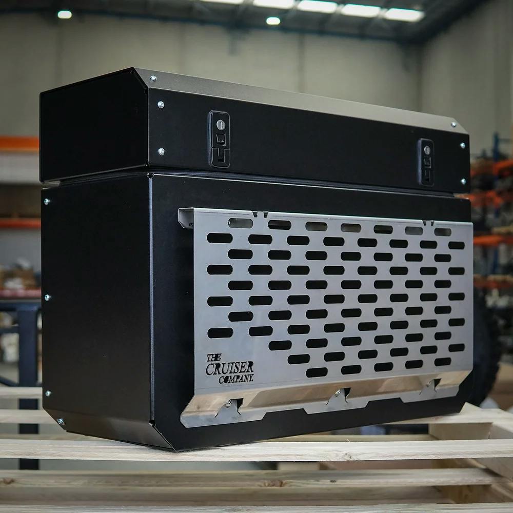 Lockable Toolbox and Double Jerry Can Holder | Long Range America